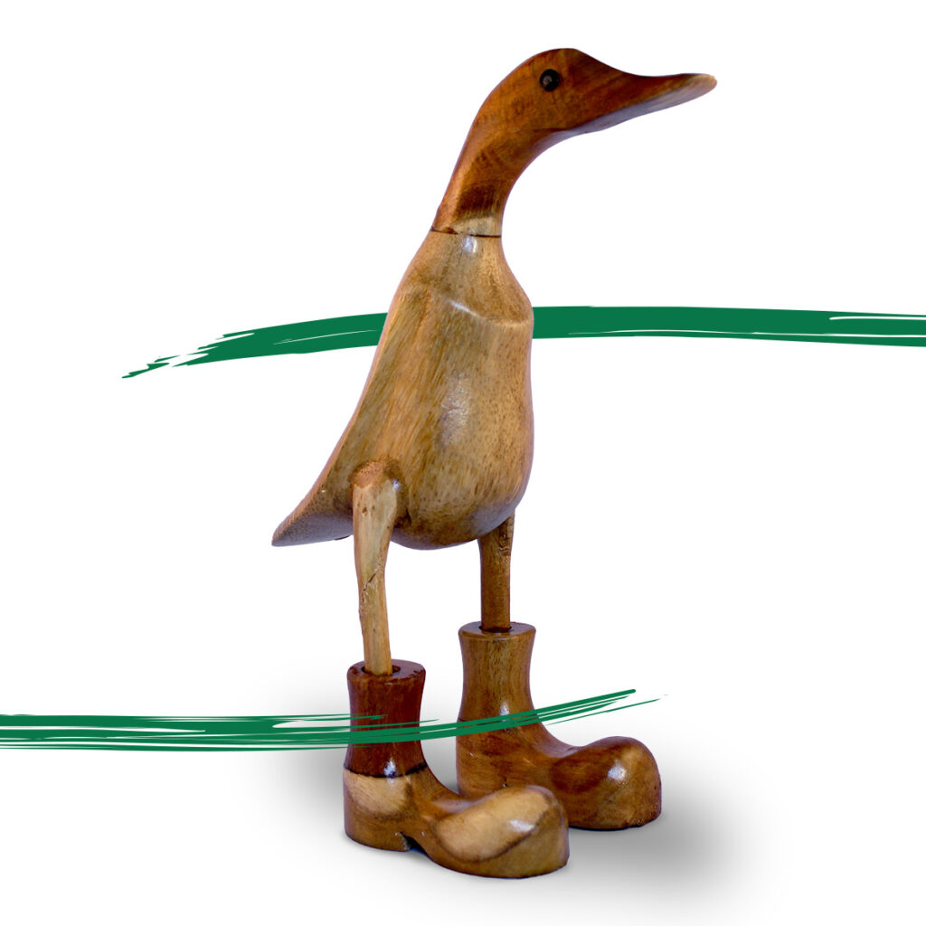 Bamboo Duck in Boots - Small (25cm) - Shiny Happy Eco
