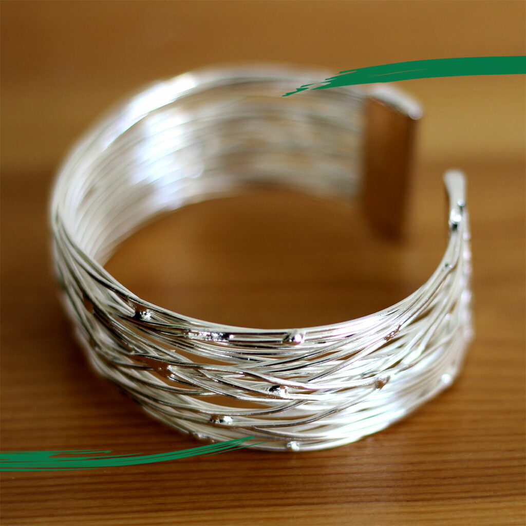Steel Bangle - Adjustable - Handcrafted - Shiny Happy Eco