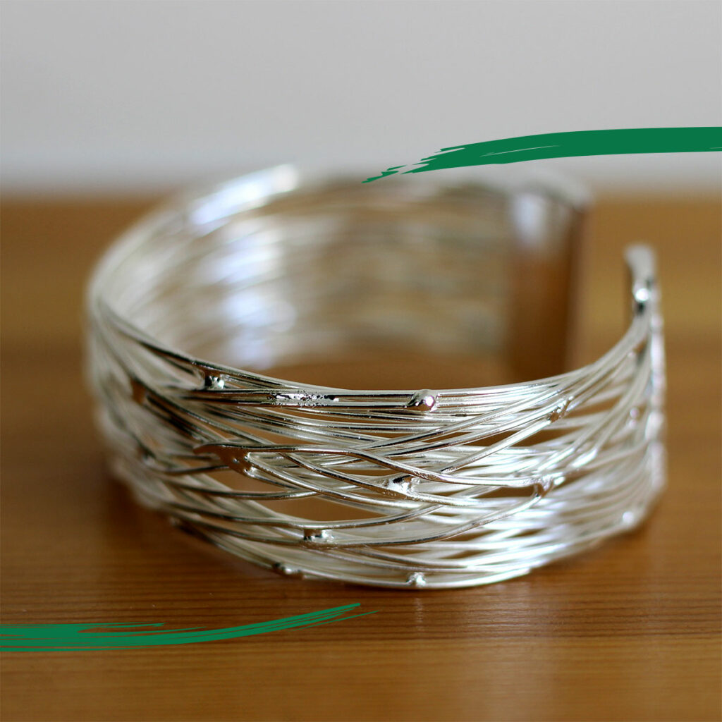 Steel Bangle - Adjustable - Handcrafted - Shiny Happy Eco