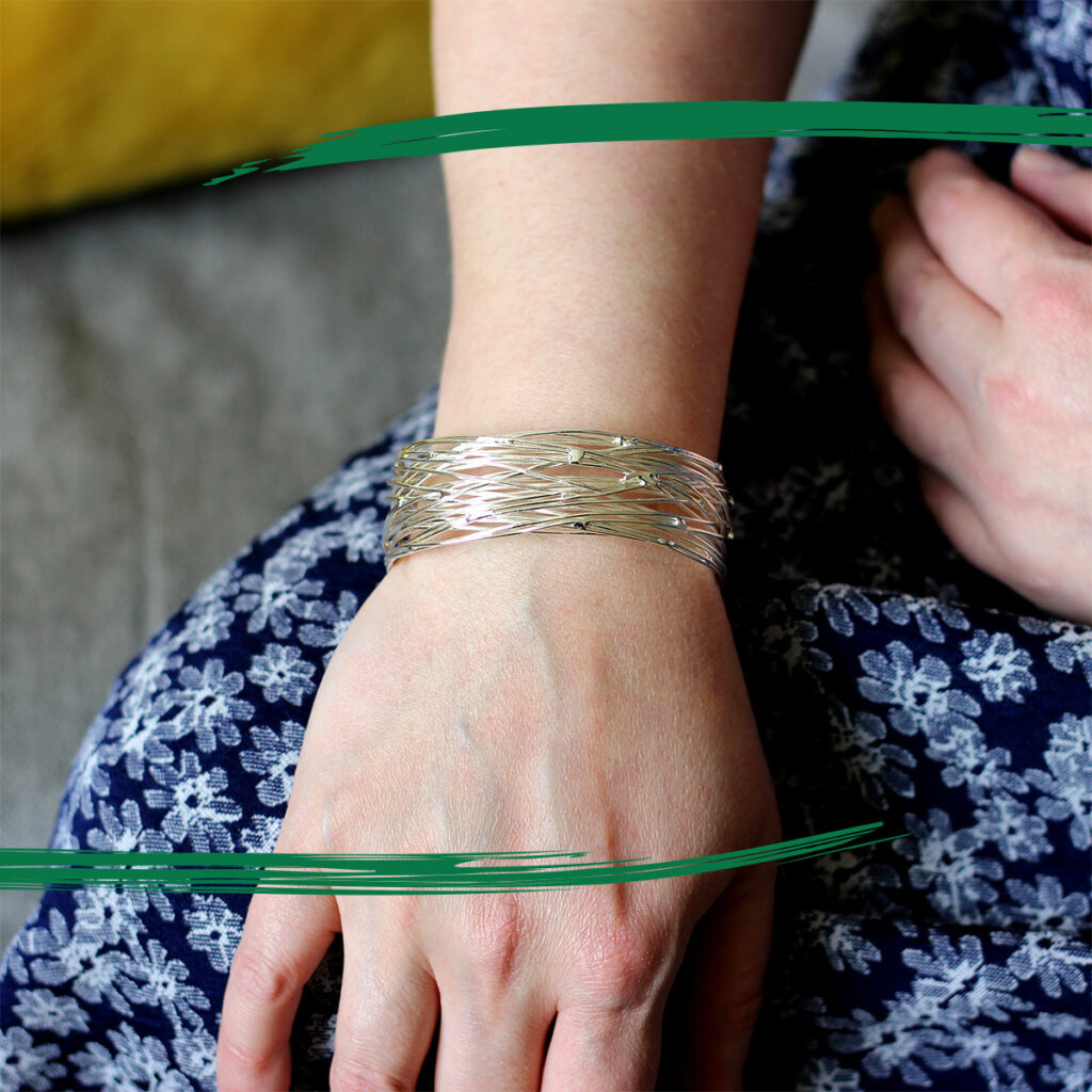 Steel Bangle - Adjustable - Handcrafted - Shiny Happy Eco