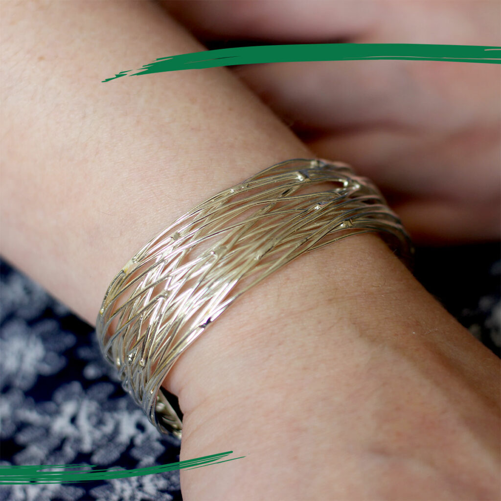 Steel Bangle - Adjustable - Handcrafted - Shiny Happy Eco