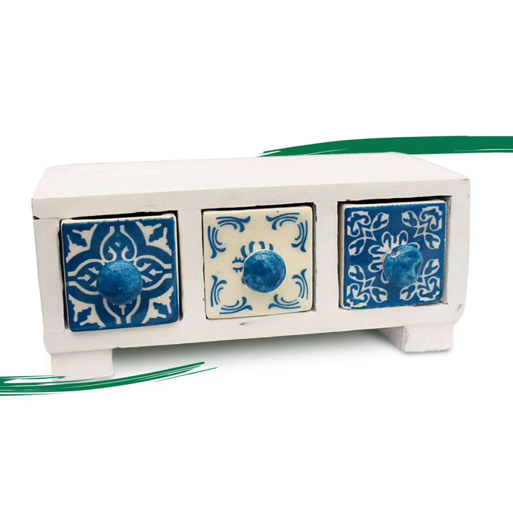 Mini chest of 3 ceramic drawers - Shiny Happy Eco